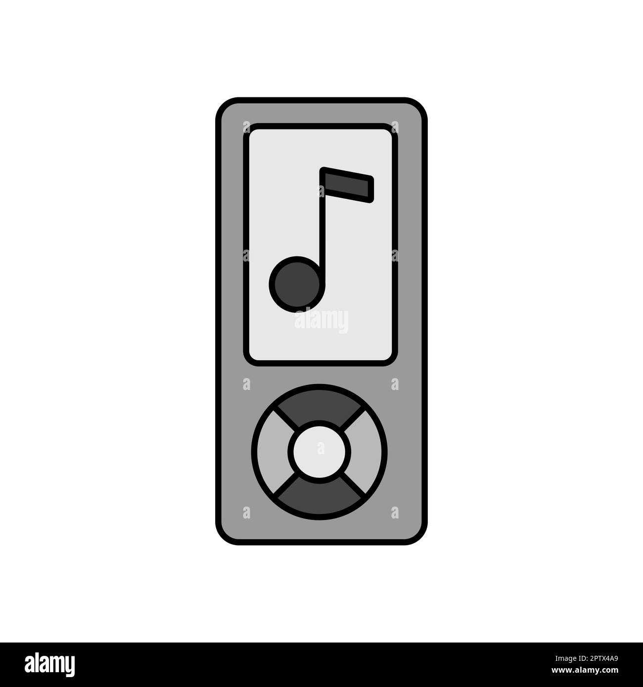 Mp3 player color vector grayscale icon. Music sign. Graph symbol for ...