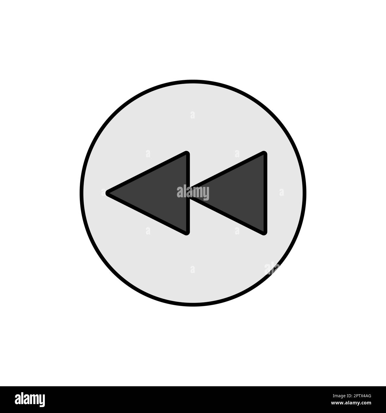 Play previous track button color vector grayscale icon. Graph symbol ...