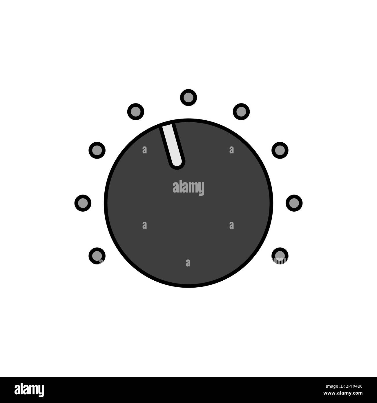 Volume knob color vector flat grayscale icon. Music sign. Graph symbol ...