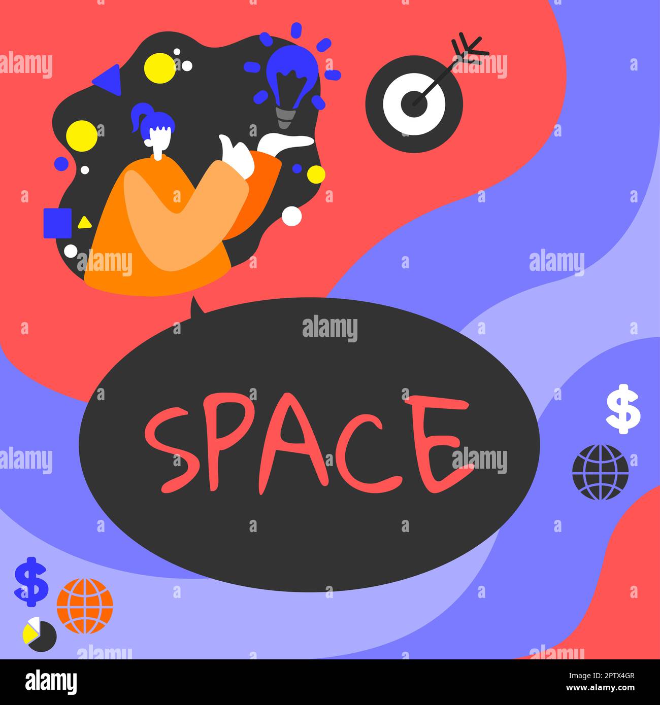 Hand writing sign Space, Concept meaning continuous area or expanse ...