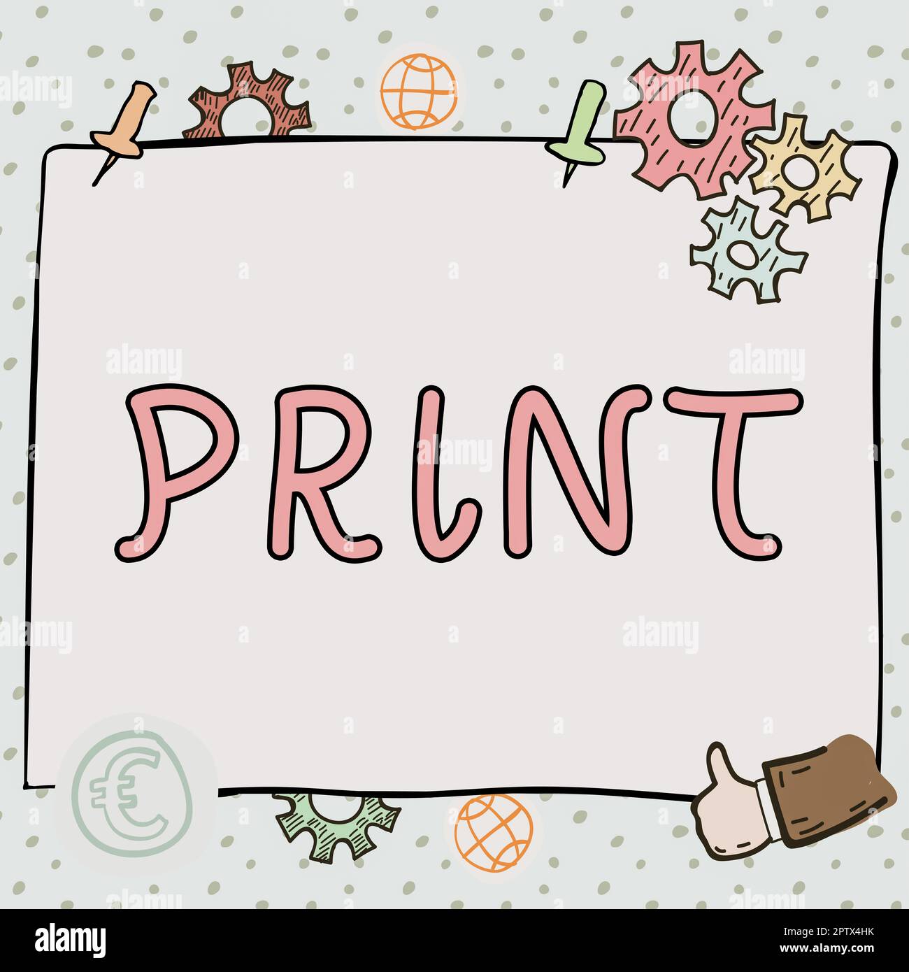 Handwriting text Print, Concept meaning involving transfer of text or ...