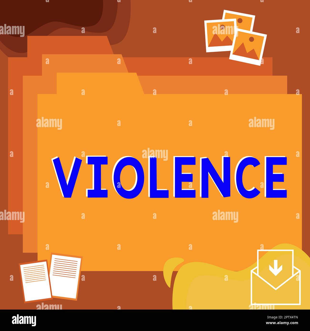Sign displaying Violence, Concept meaning the use of physical force to ...