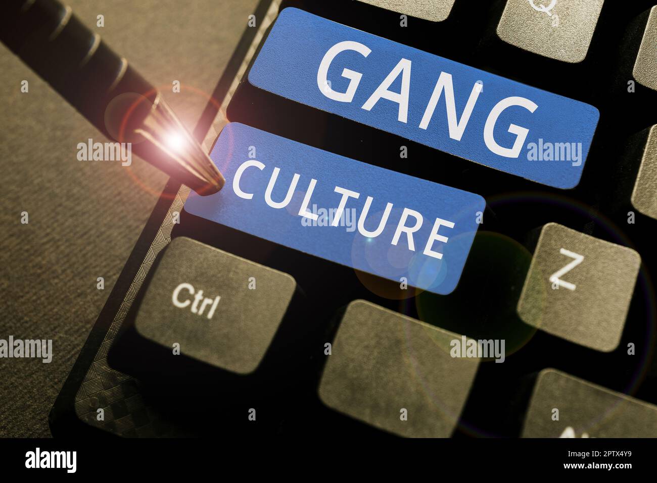 Text caption presenting Gang Culture, Concept meaning particular organization of criminals or ...