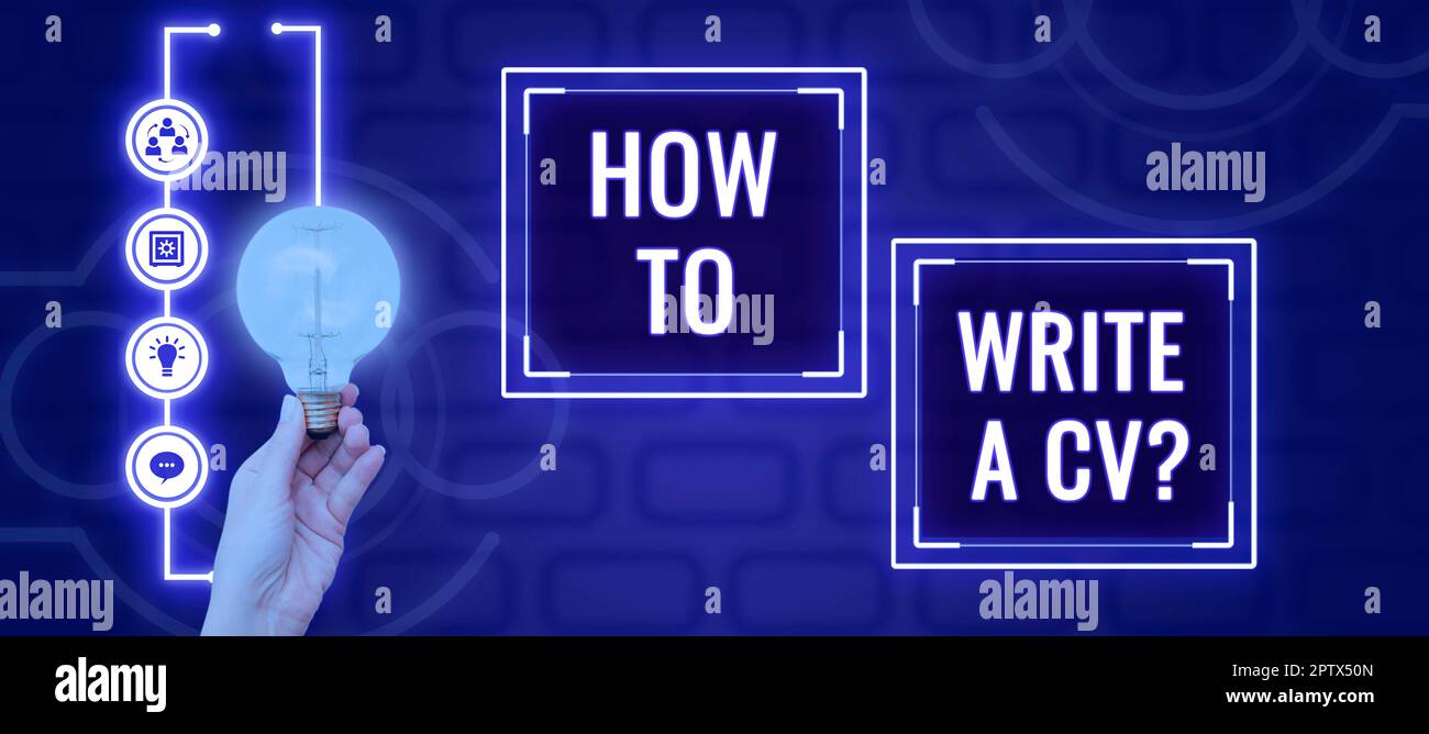 Text caption presenting How To Write A Cv, Business concept ...