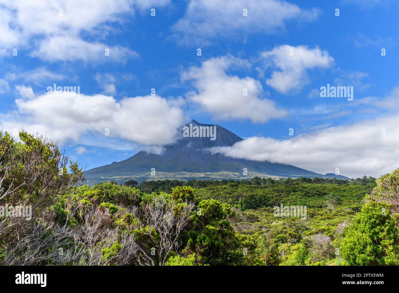 Pico volcano on Pico island, highest mountain in Portugal, Azores Stock ...