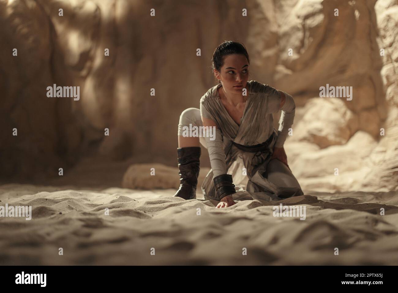 Kyiv, Ukraine - April 14, 2023: Cosplayer girl portrays character Rey ...