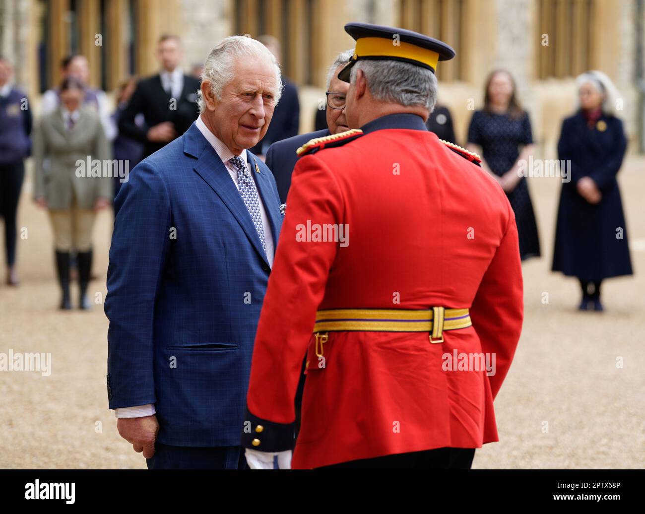 King Charles III (left) meets with Royal Canadian Mounted Police (RCMP ...