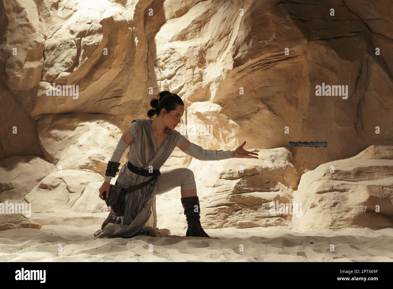 Kyiv, Ukraine - April 14, 2023: Cosplayer girl portrays character Rey ...