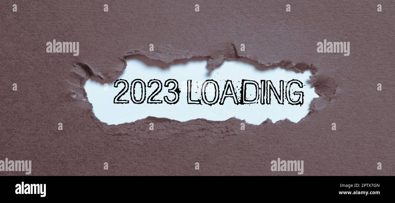 Handwriting text 2023 Loading, Word for Advertising the upcoming year ...