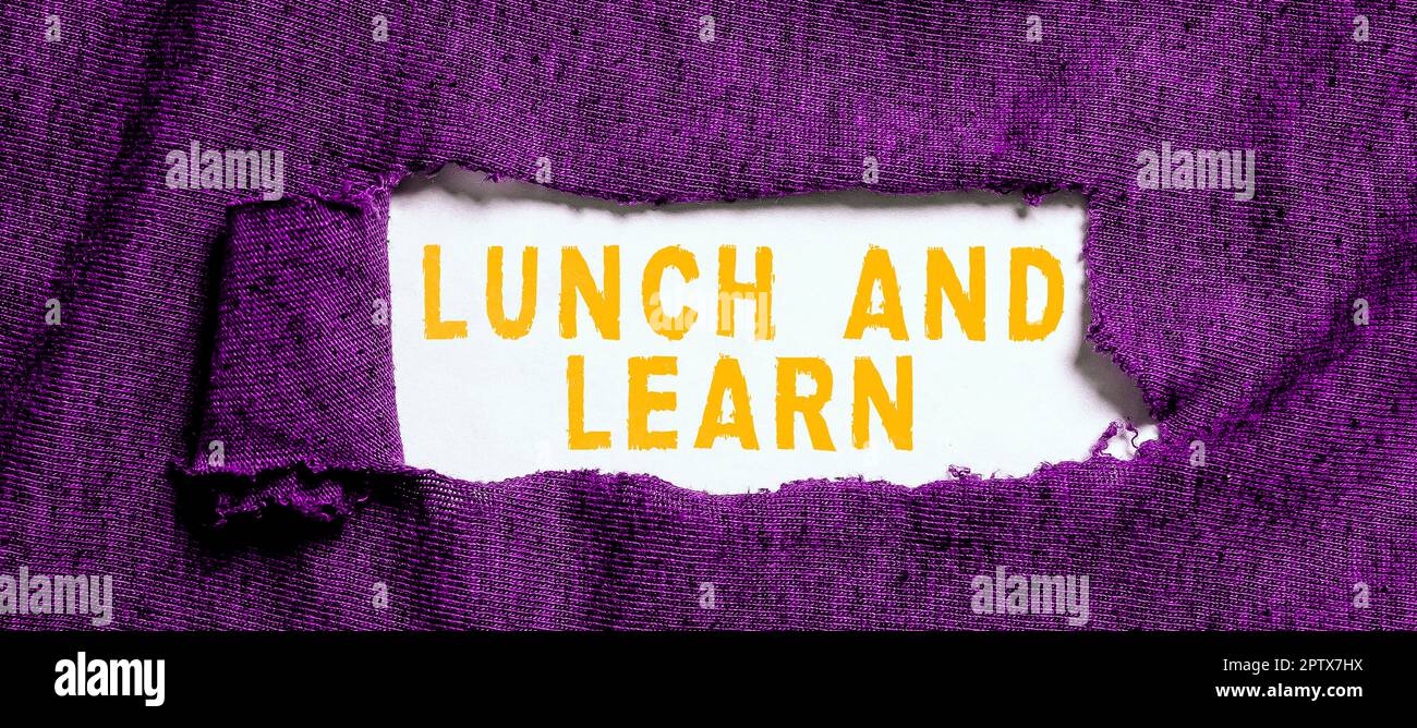 Conceptual caption Lunch And Learn, Conceptual photo Have meal and ... Conceptual caption Lunch And Learn, Conceptual photo Have meal and ...