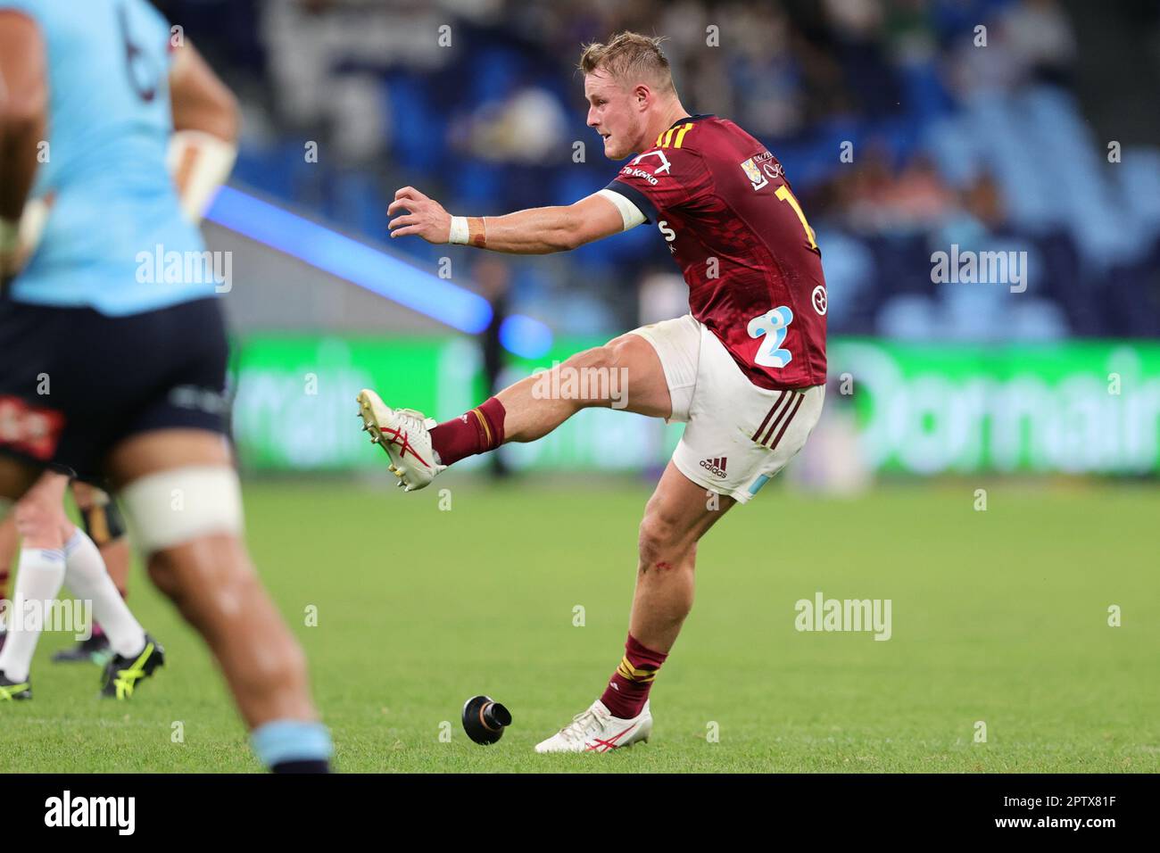 Sydney, Australia, 28 April, 2023. Sam Gilbert of Highlanders converts ...