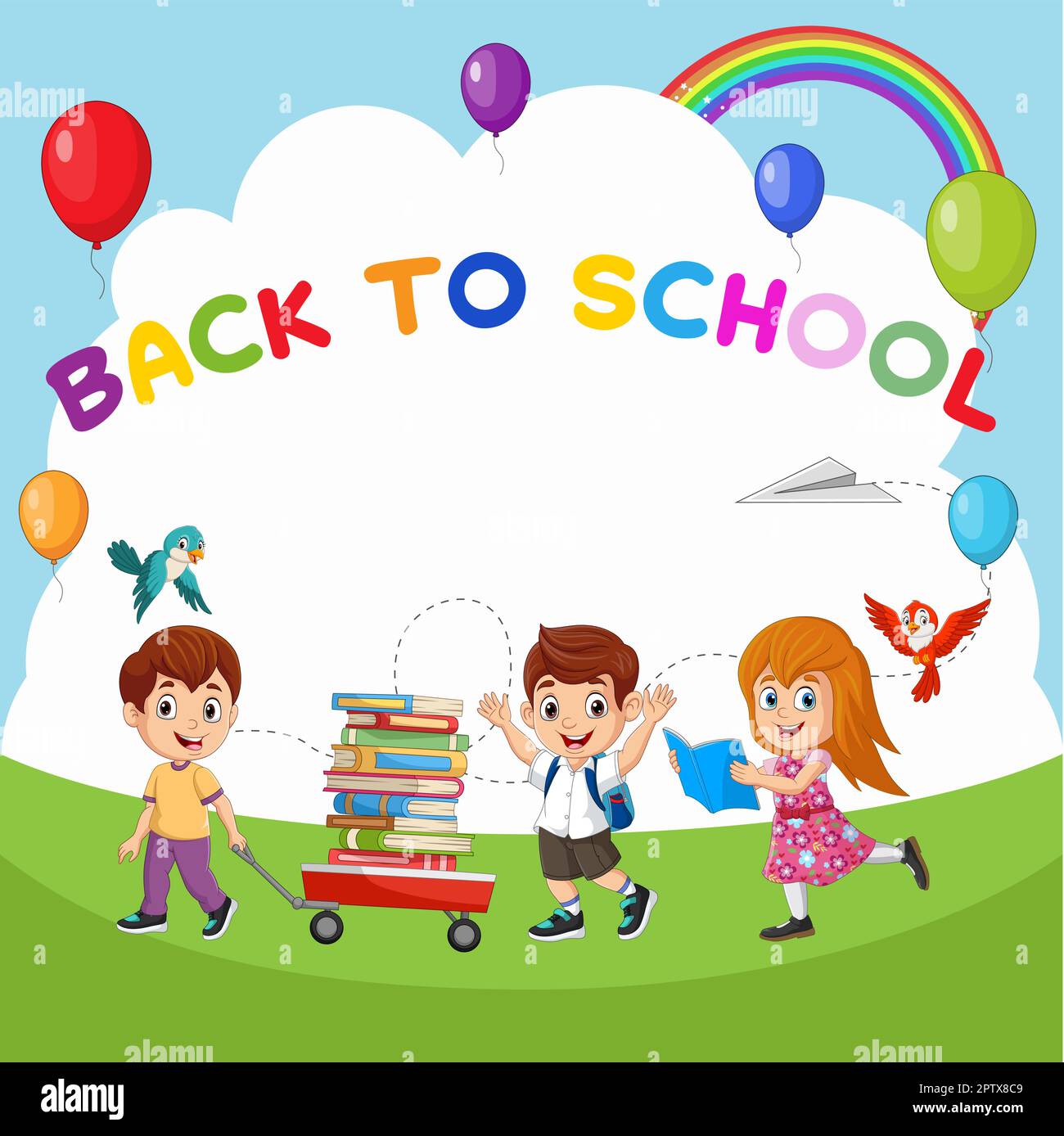 Happy children Back to school Stock Vector Image & Art - Alamy