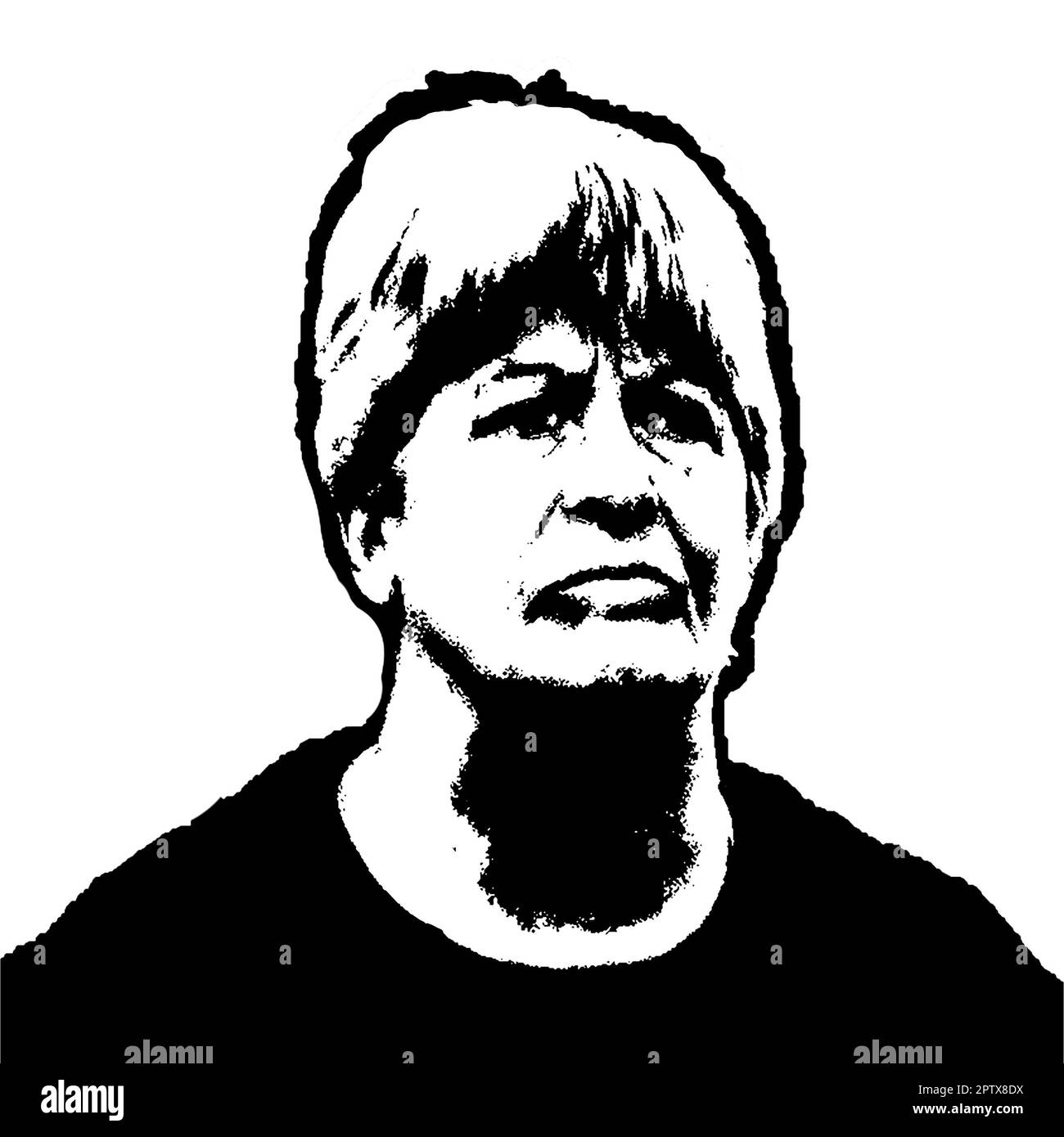 Old woman with serious expression middle shot portrait drawing Stock ...