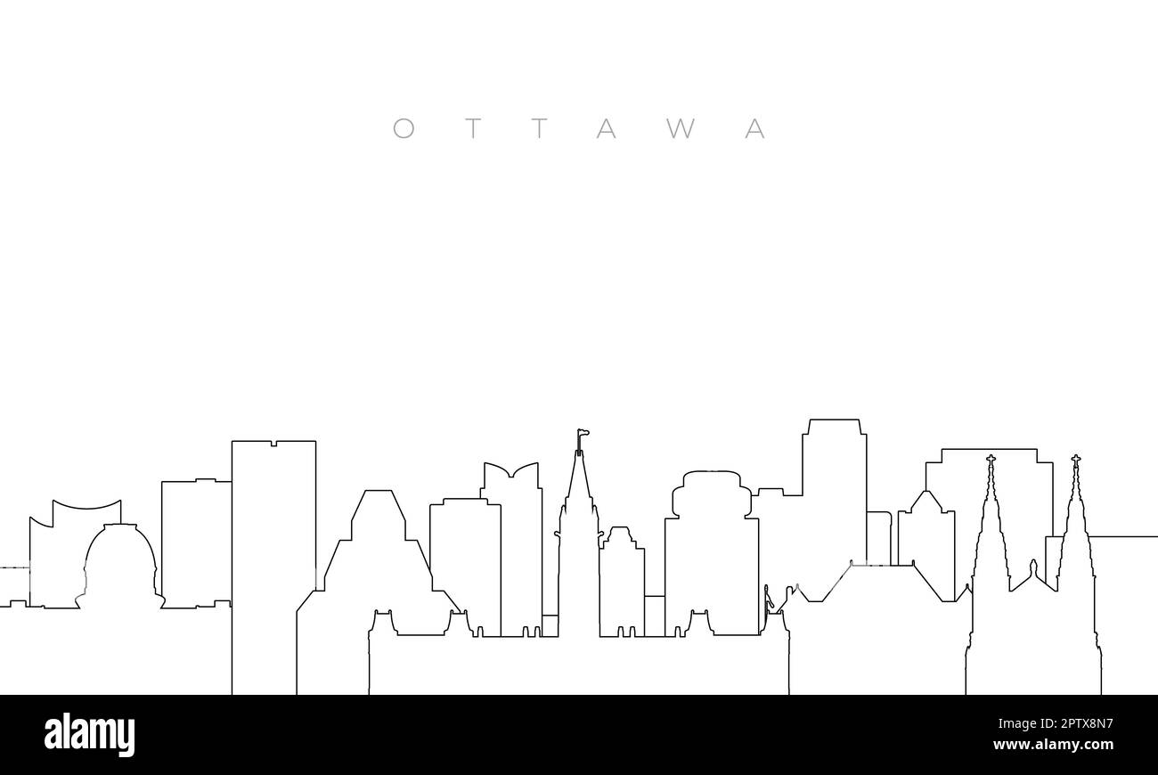 Outline Ottawa skyline. Trendy template with Ottawa buildings and ...