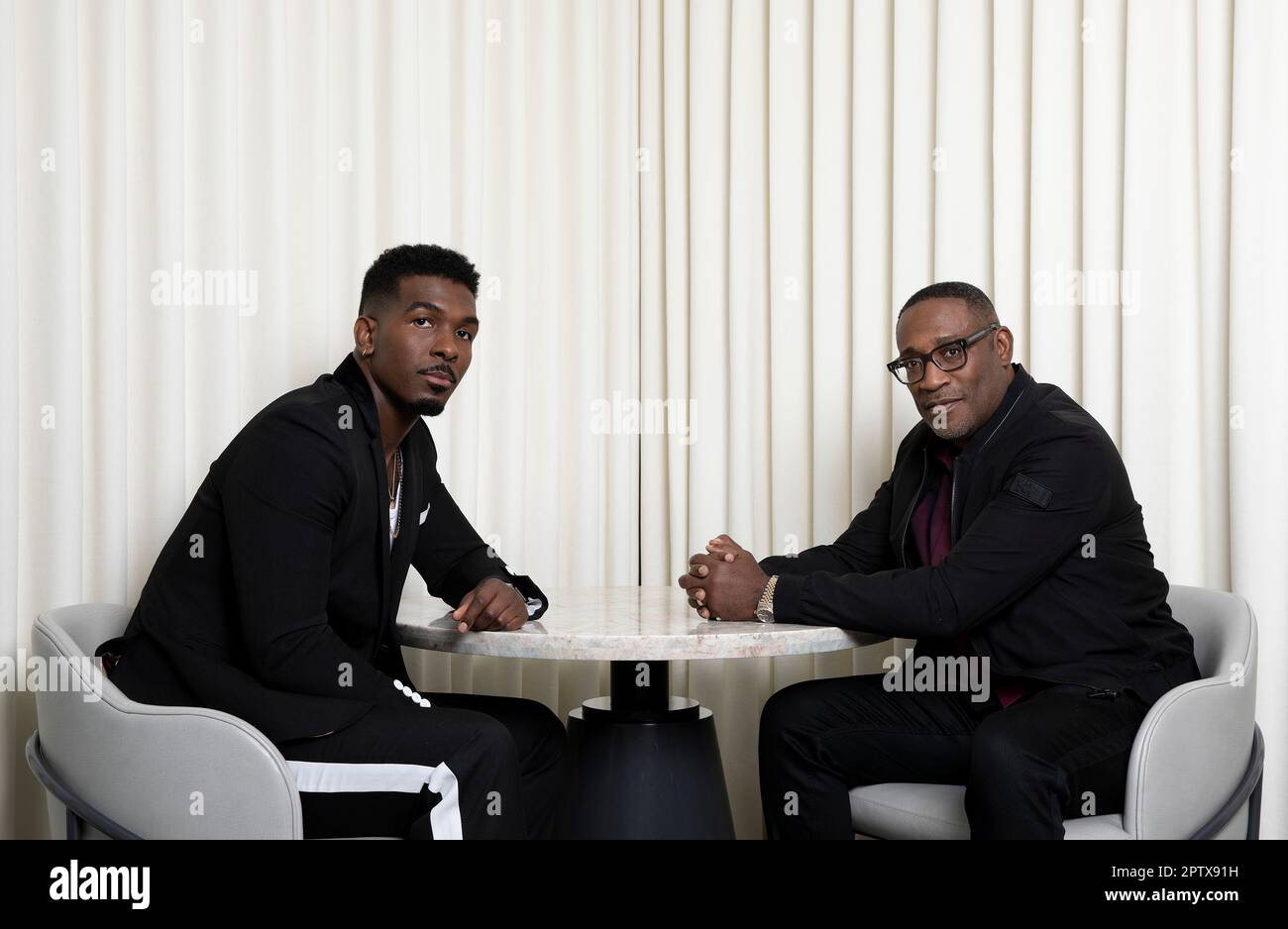 Khris Davis left and George Tillman Jr right pose for a portrait to ...