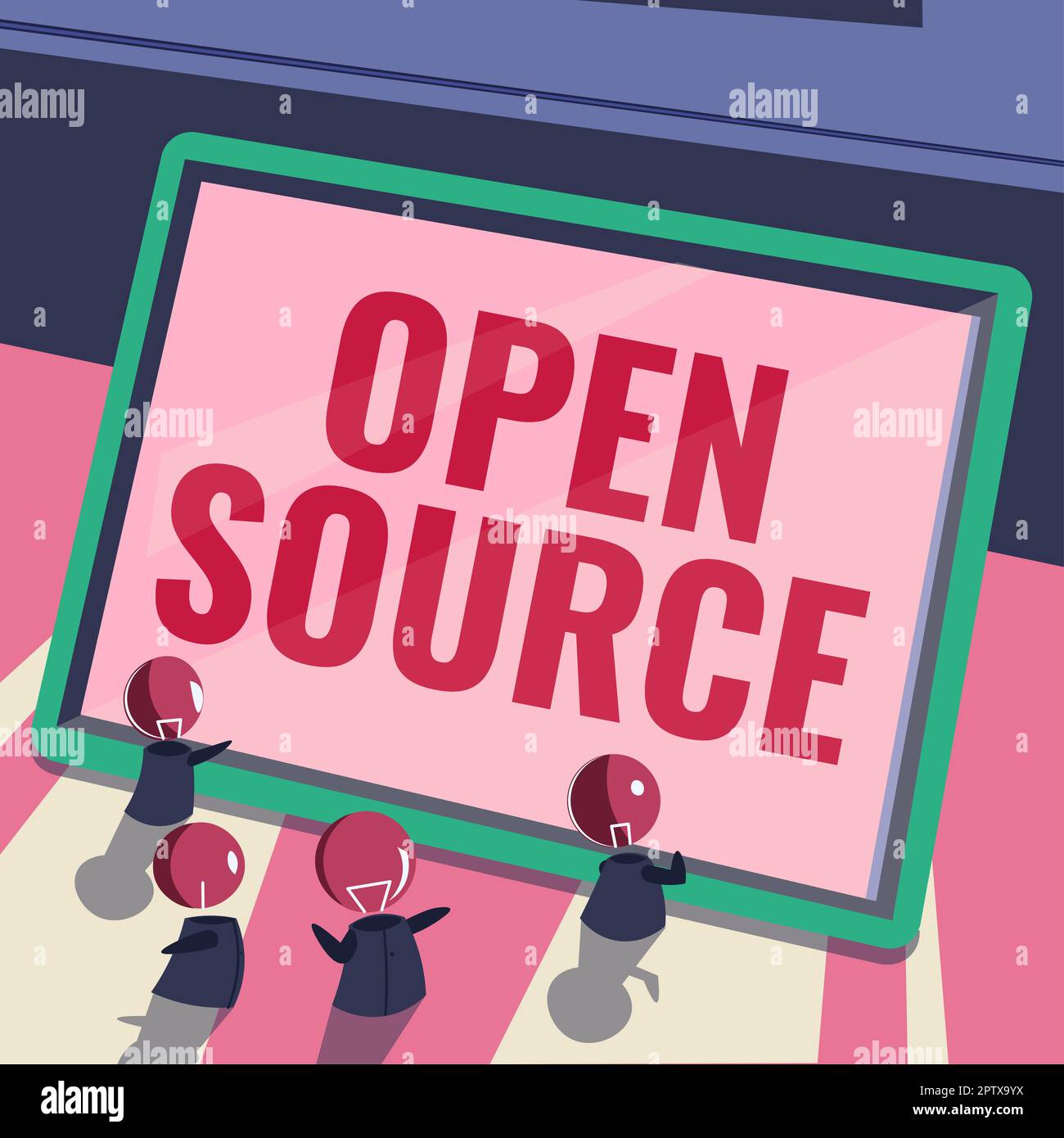 Inspiration showing sign Open Source, Word for denoting software which ...