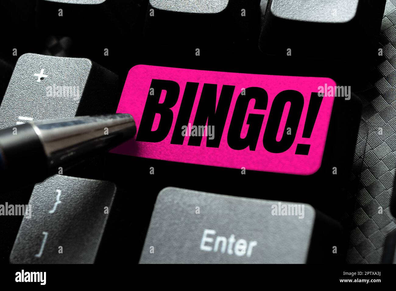 Sign displaying Bingo, Concept meaning game of chance in which each ...