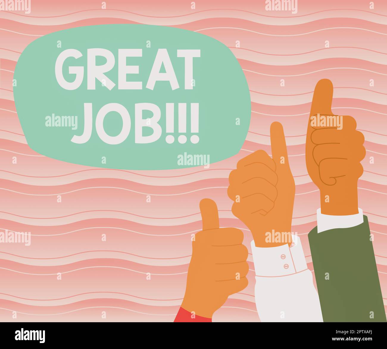 Sign displaying Great Job, Word Written on used praising someone for ...