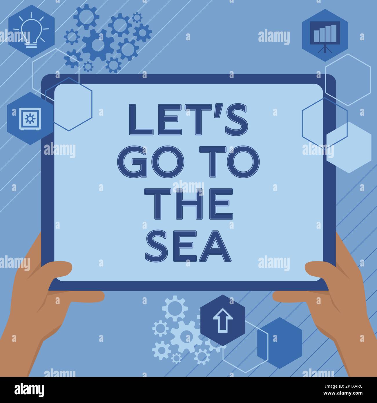 Inspiration showing sign Let's Go To The Sea, Internet Concept ...