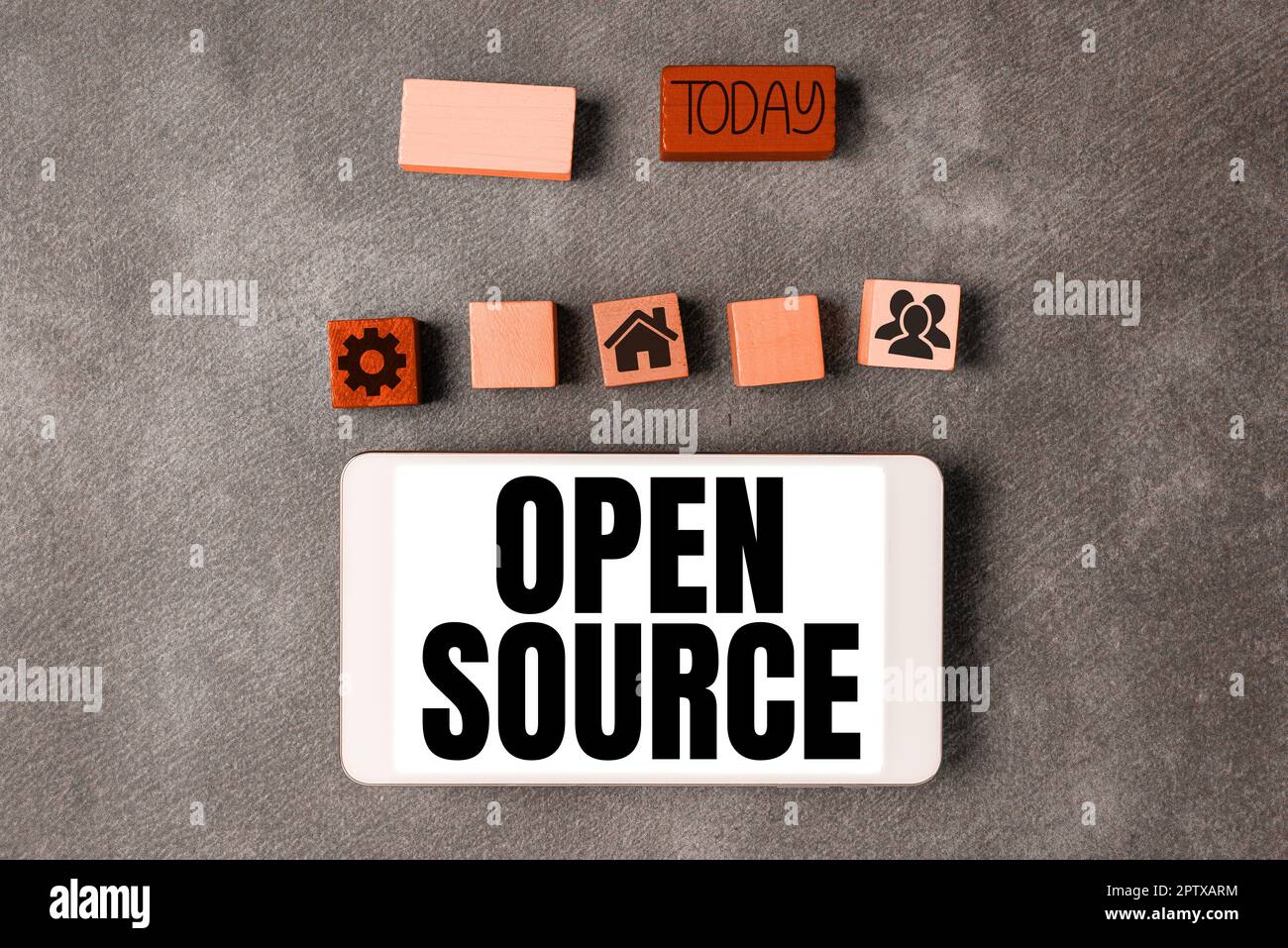 Hand Writing Sign Open Source Word Written On Denoting Software Which Original Source Code
