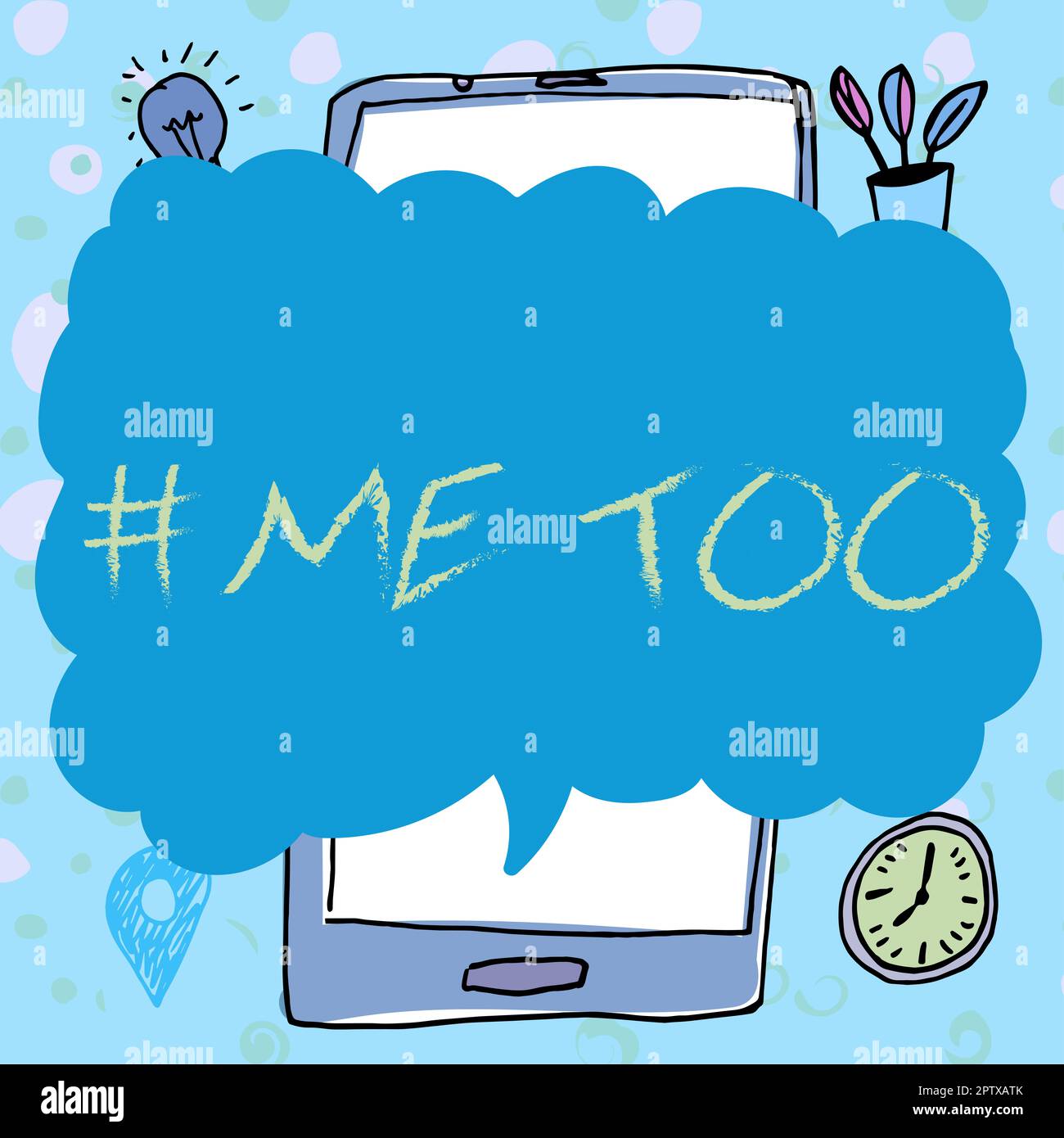 Conceptual display Me Too, Word Written on word preceded by a hash sign ...