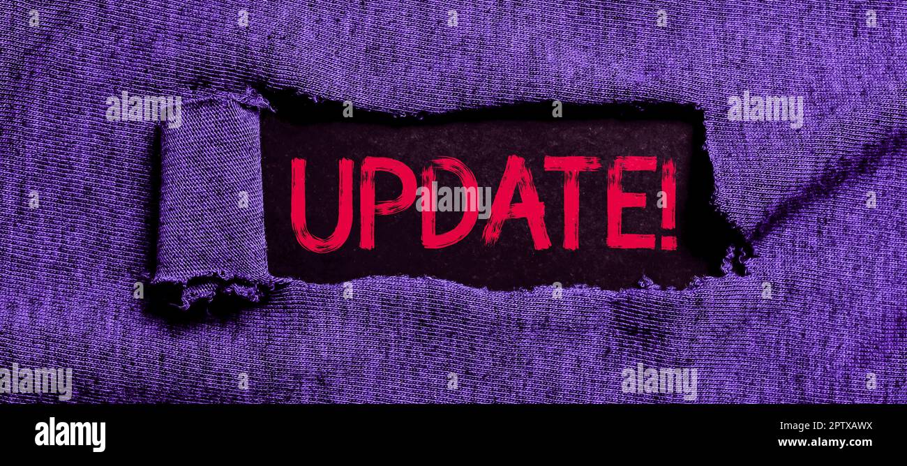 Text caption presenting Update, Business concept Up to date Make ...