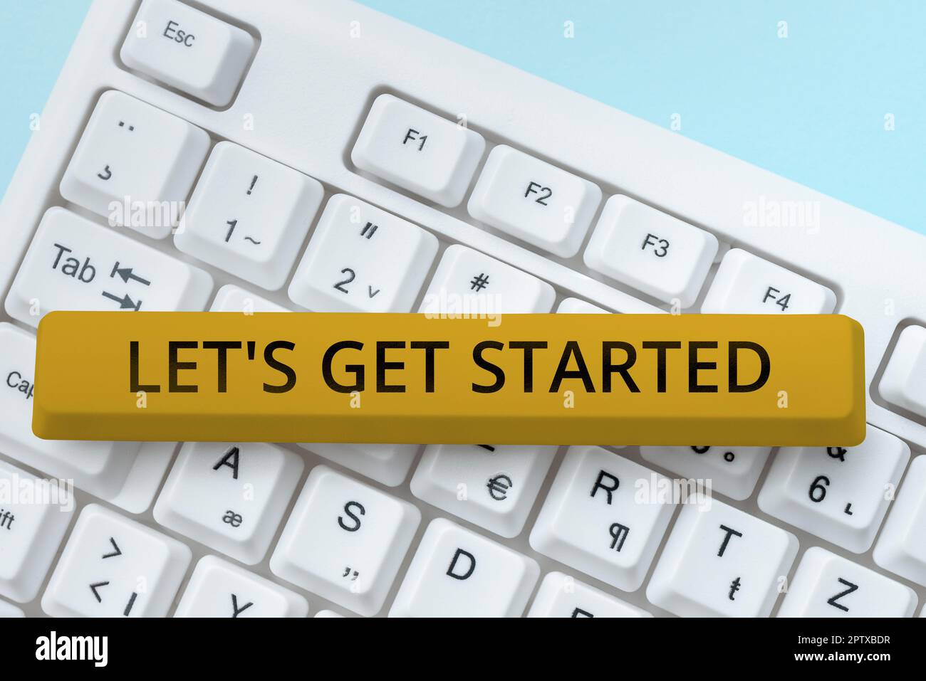 Text caption presenting Let's Get Started, Conceptual photo To begin ...