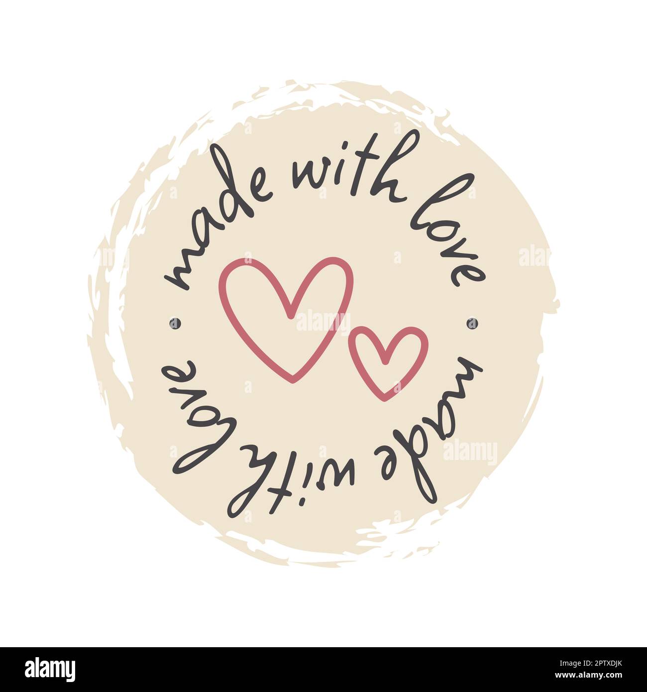 Hand made with love badge label Stock Vector Image & Art - Alamy
