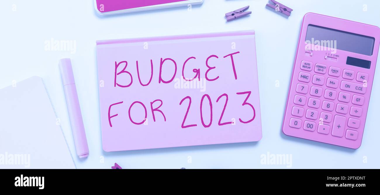 Writing displaying text Budget For 2023, Business idea An written ... Writing displaying text Budget For 2023, Business idea An written ...