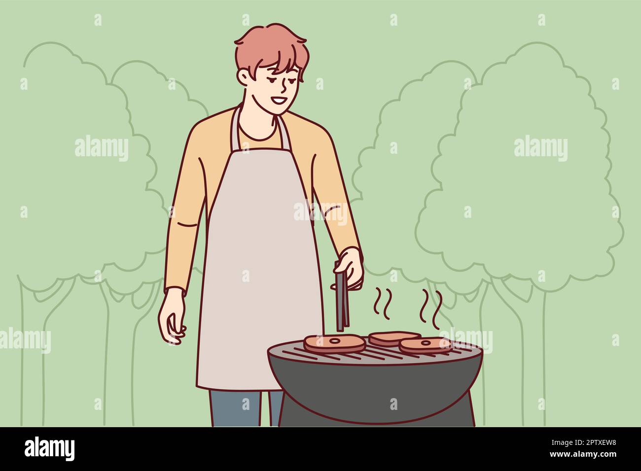 Man in apron cook Stock Vector Images - Alamy