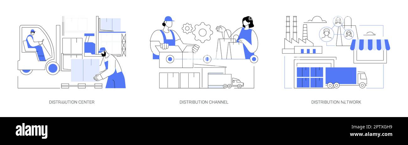 Distribution of goods abstract concept vector illustrations Stock ...