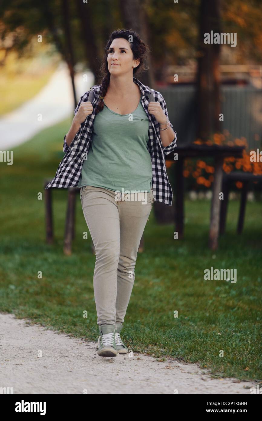 Young travel blogger and video influencer is being a tourist at the ...