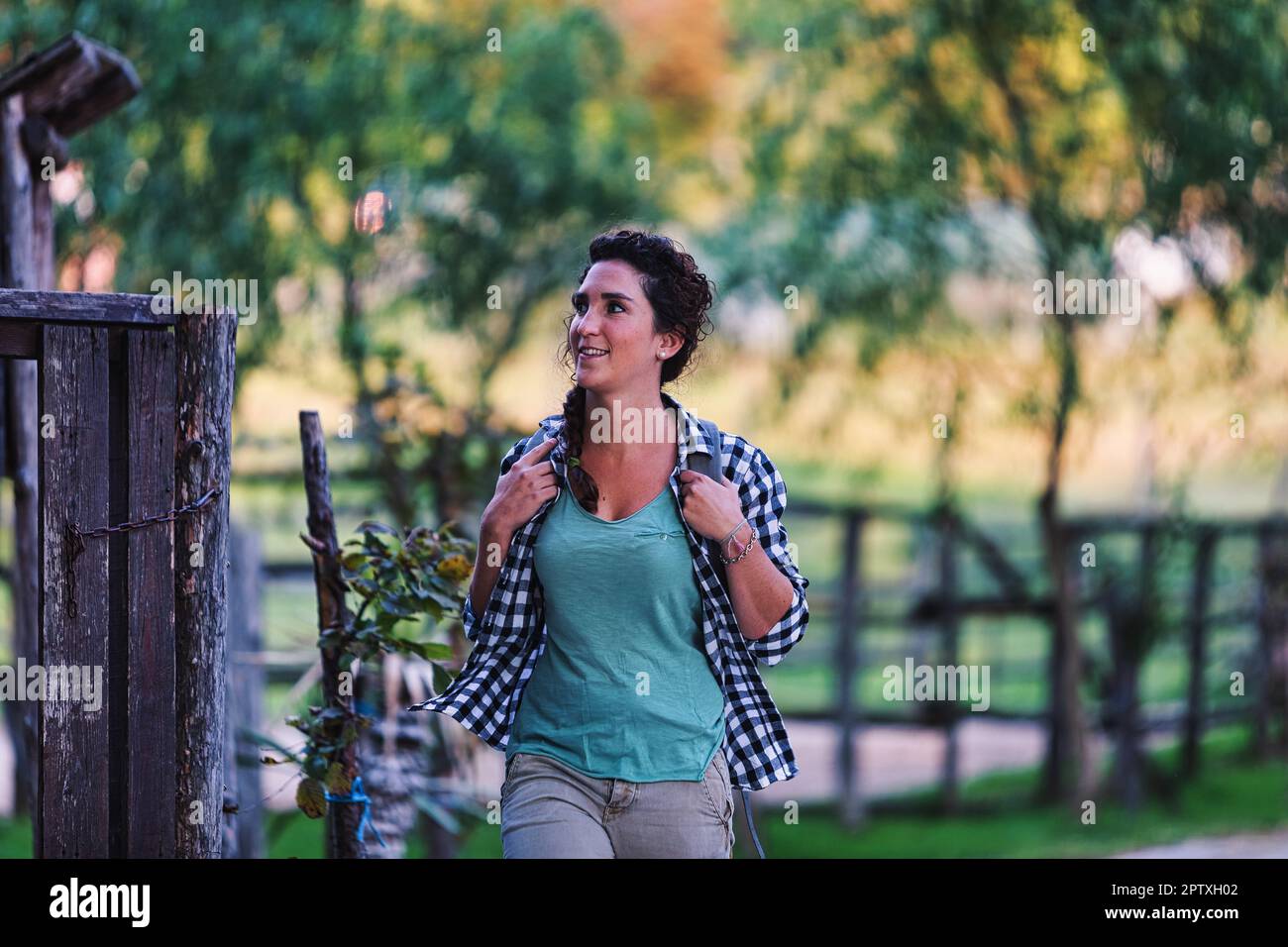 Young travel blogger and video influencer is being a tourist at the ...