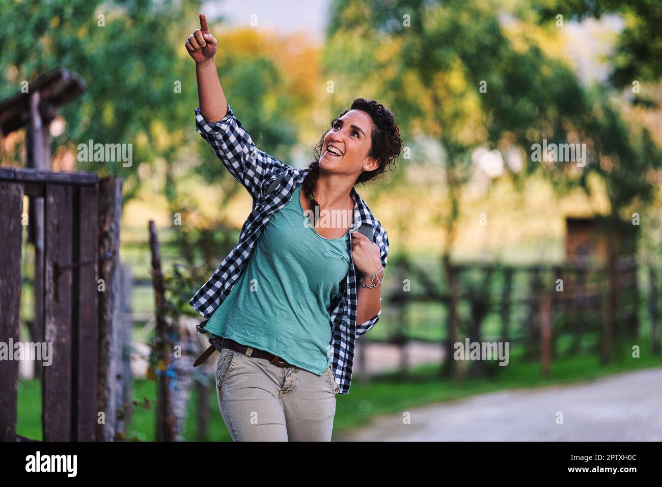 Young travel blogger and video influencer is being a tourist at the ...