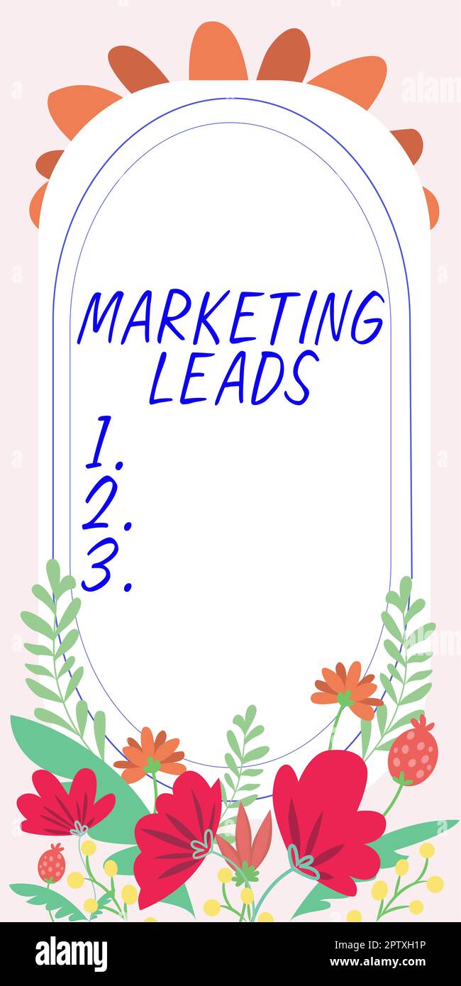 Conceptual caption Marketing Leads, Internet Concept person who shows ...