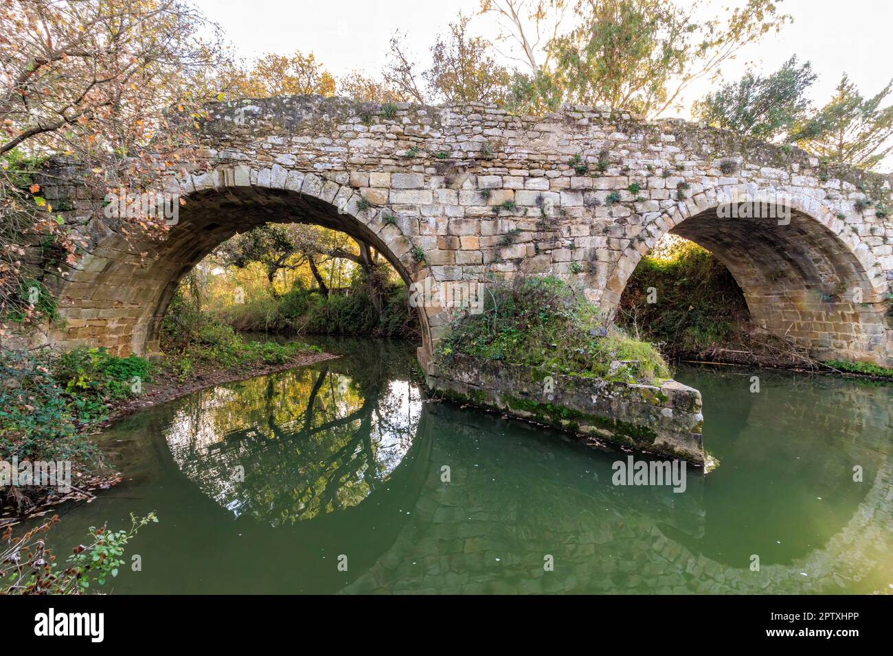 Ponte Romano Barumini, Sardinia, Italy, 2022 December. Ancient roman ...