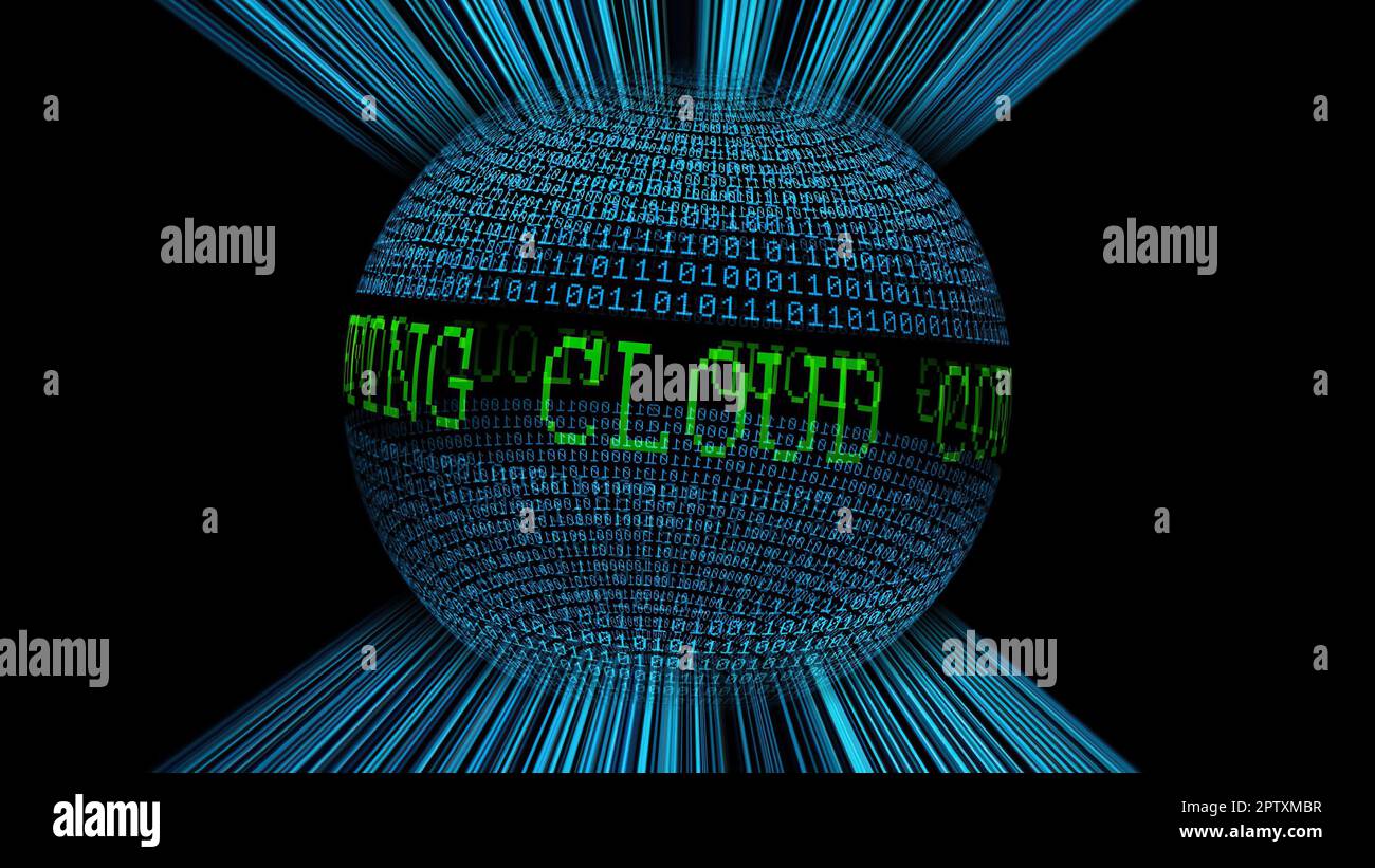 Cloud computing binary data sphere Stock Photo - Alamy