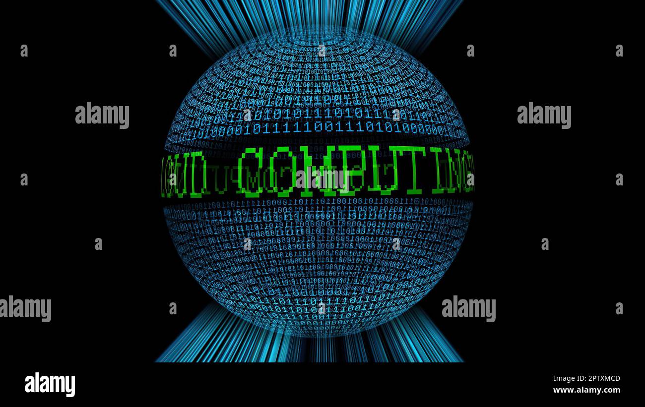 Cloud computing binary data sphere Stock Photo - Alamy