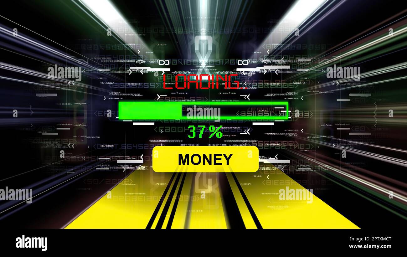 Money loading progress bar on the screen Stock Photo - Alamy