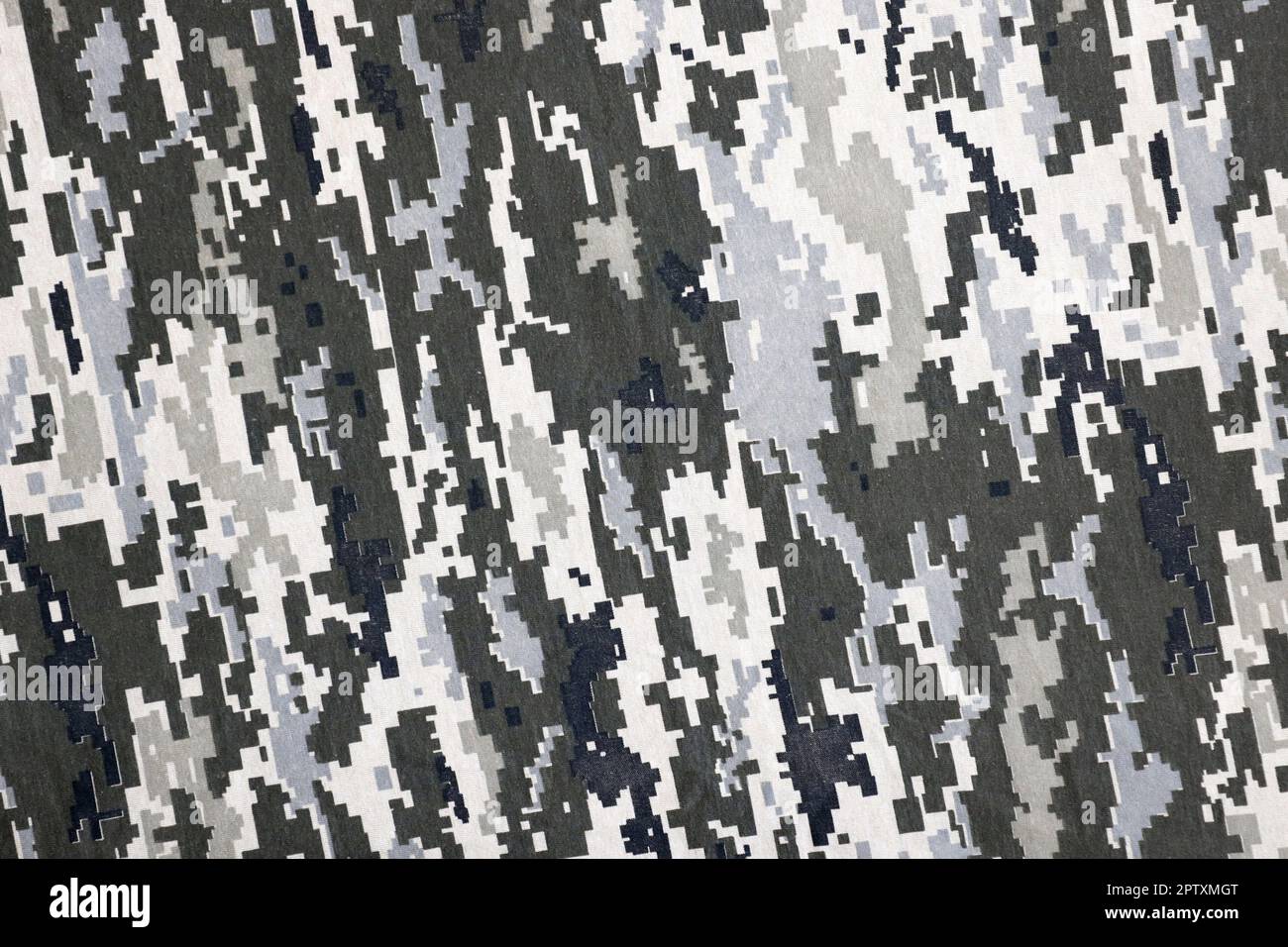 Fabric with texture of Ukrainian military pixeled camouflage. Cloth ...