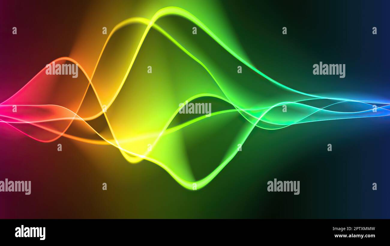 Wave line flowing rainbow color Stock Photo - Alamy