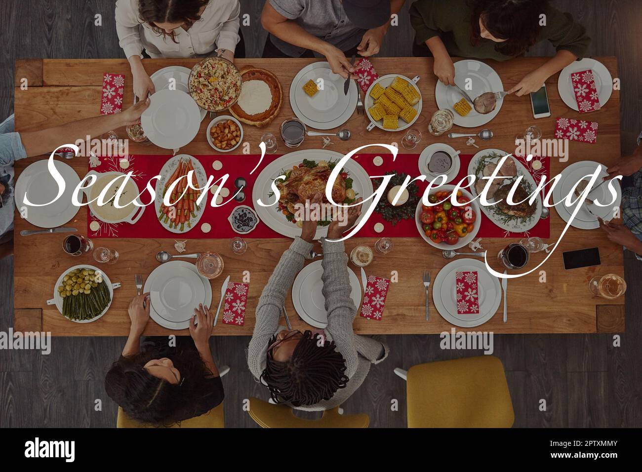 Banner invitation to Christmas dinner, advertising and marketing with ...