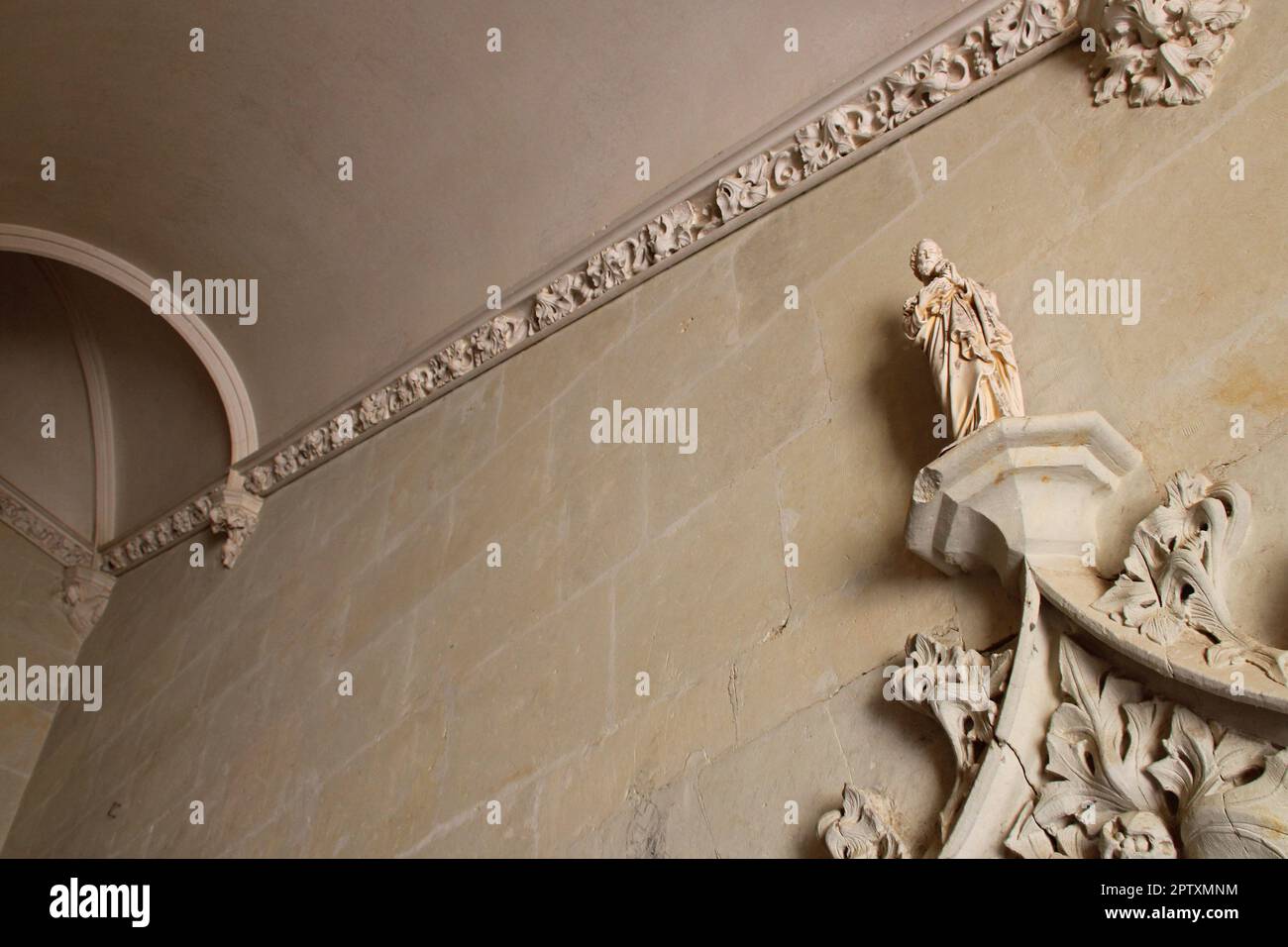 sculpted decor in a gothic and renaissance castle in france Stock Photo ...