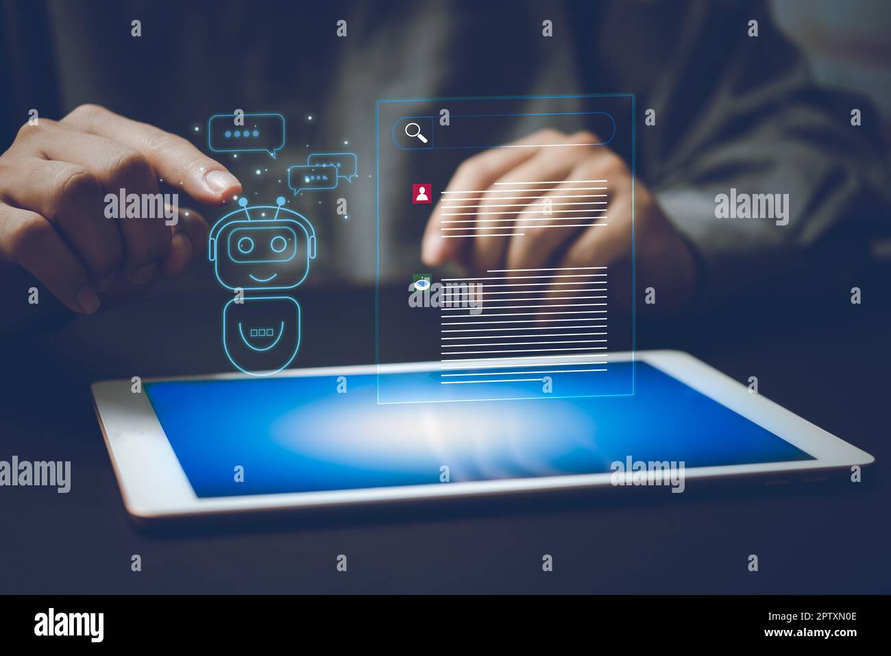 ChatGPT Chat with AI or Artificial Intelligence. Digital chatbot, robot application, OpenAI ...