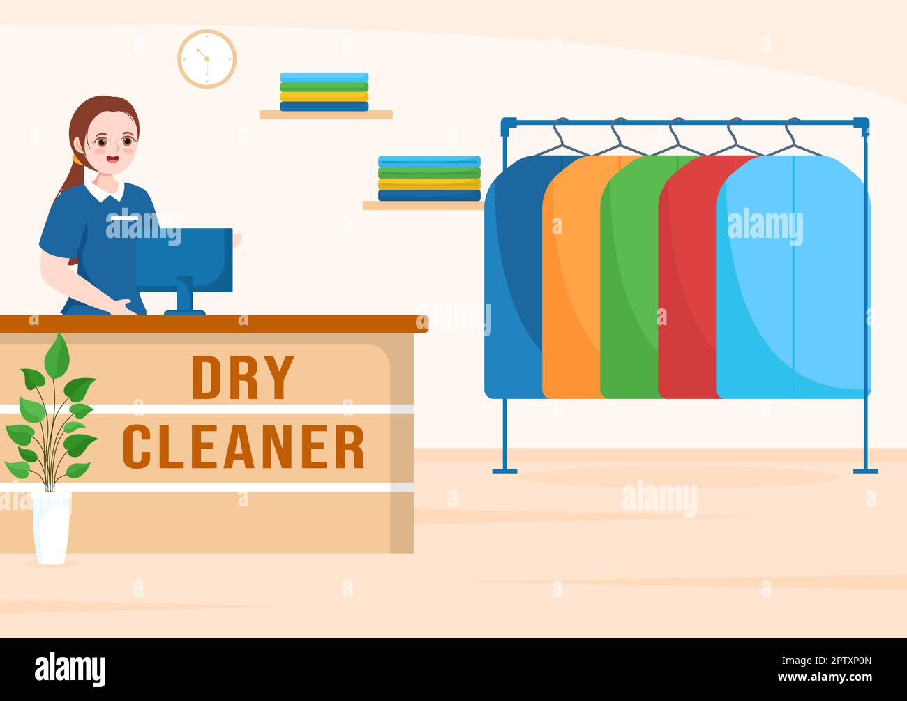 Dry Cleaning Store Service with Washing Machines, Dryers and Laundry ...