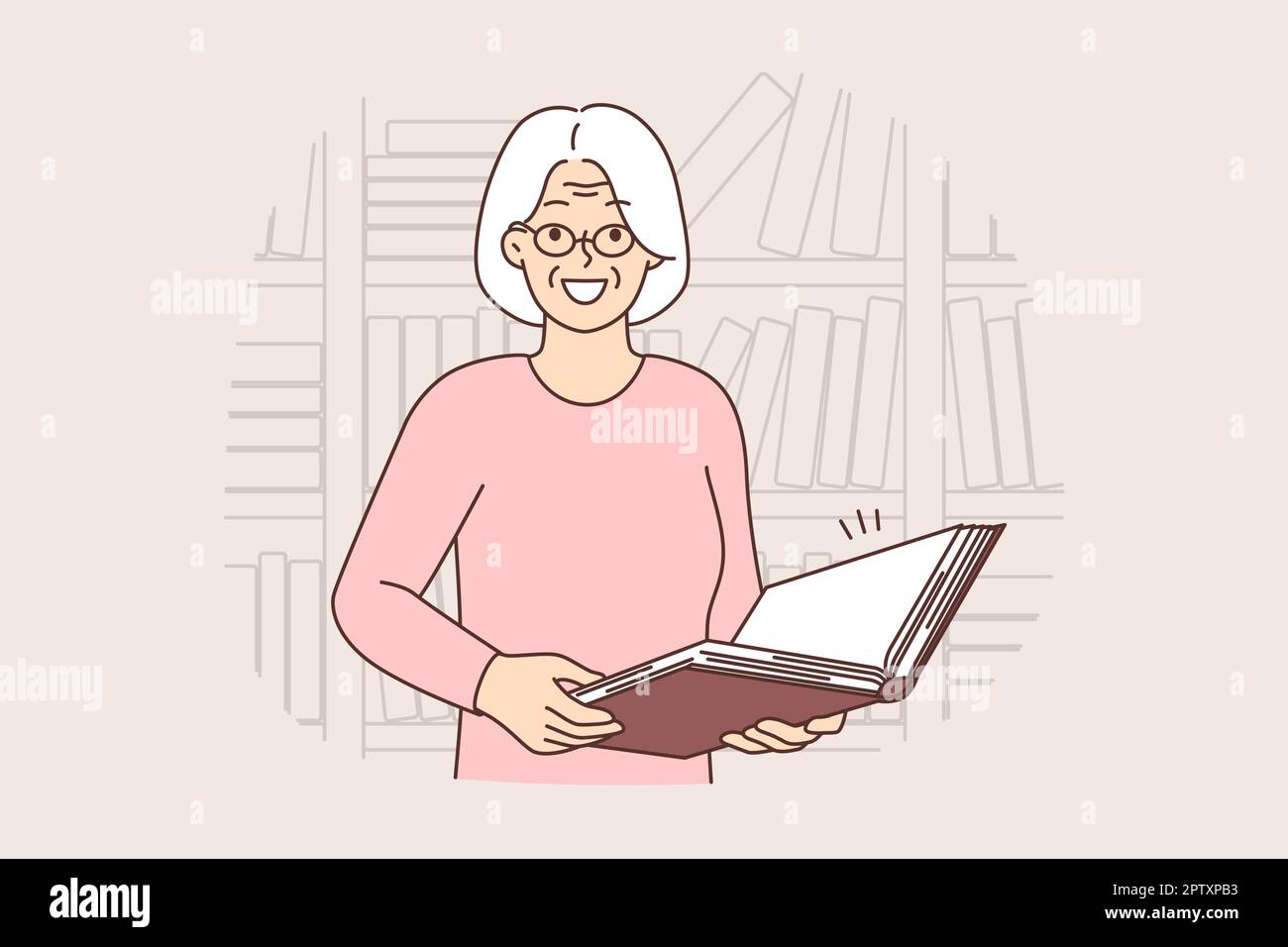 Mature woman book Stock Vector Images - Alamy