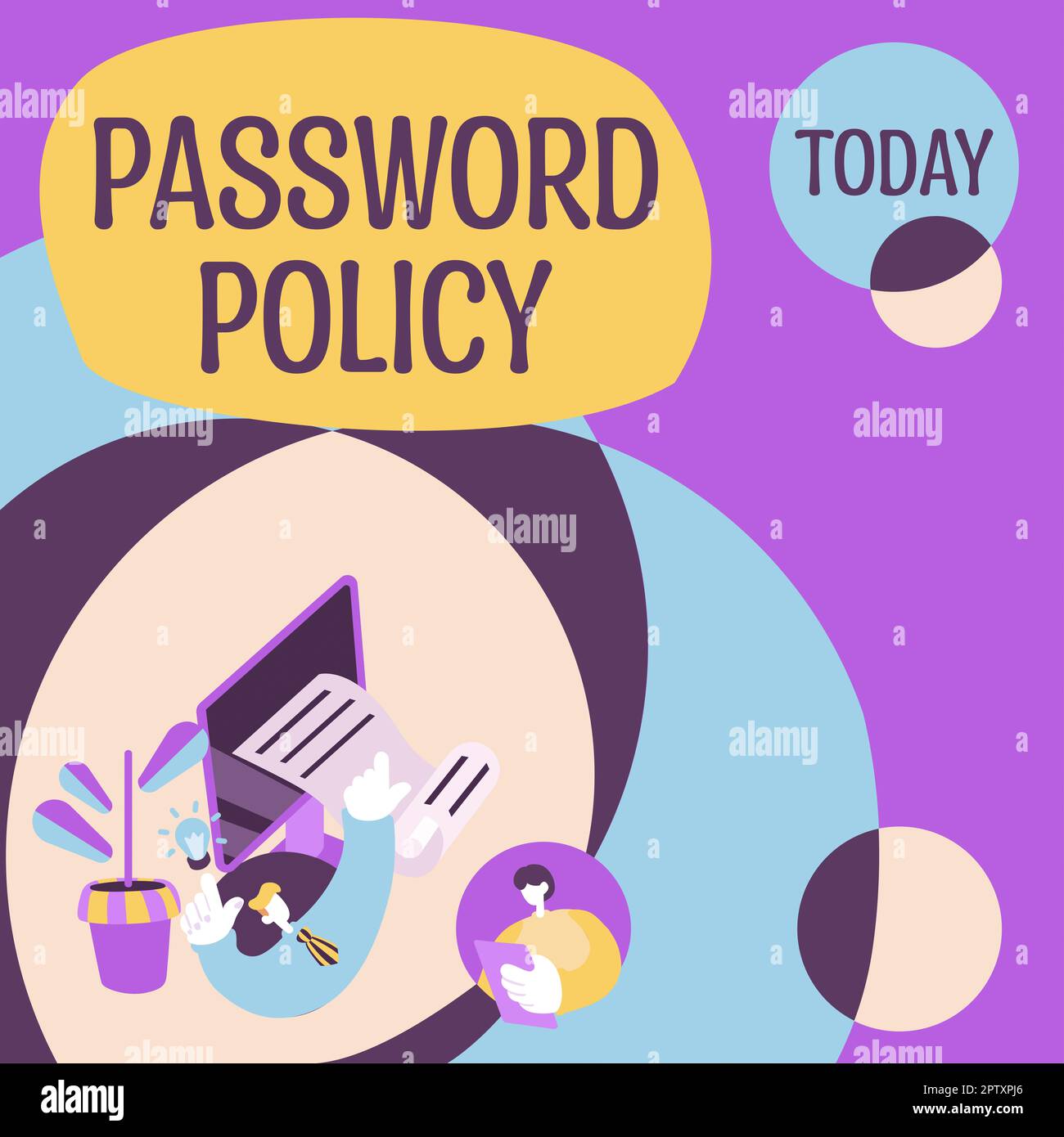 Text Caption Presenting Password Policy Business Approach First Line