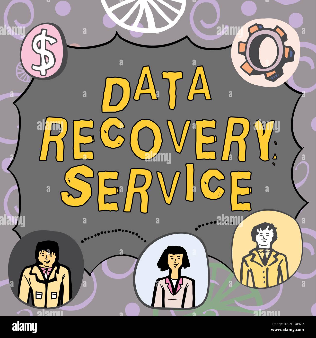 Conceptual display Data Recovery Service, Internet Concept Process of retrieving inaccessible or ...