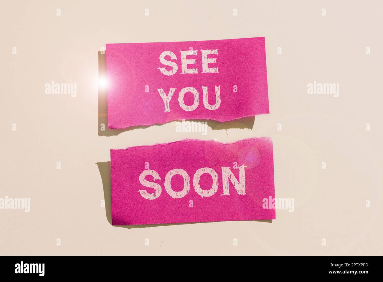 Hand writing sign See You Soon, Internet Concept used for saying ...