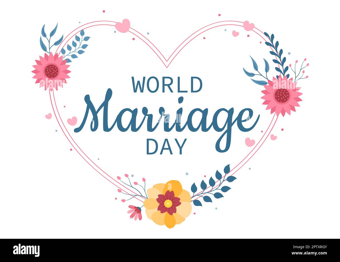 World Marriage Day on February 12 with Love Symbol to Emphasize the ...